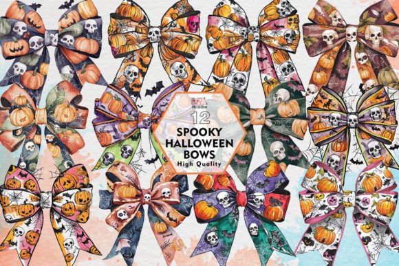 Spooky Halloween Bows Sublimation Graphic by PIG.design · Creative Fabrica