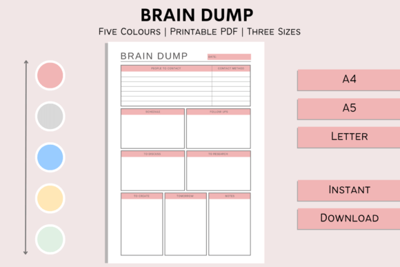 Brain Dump Printable Organizer Insert Graphic by PixelPearPrints ...