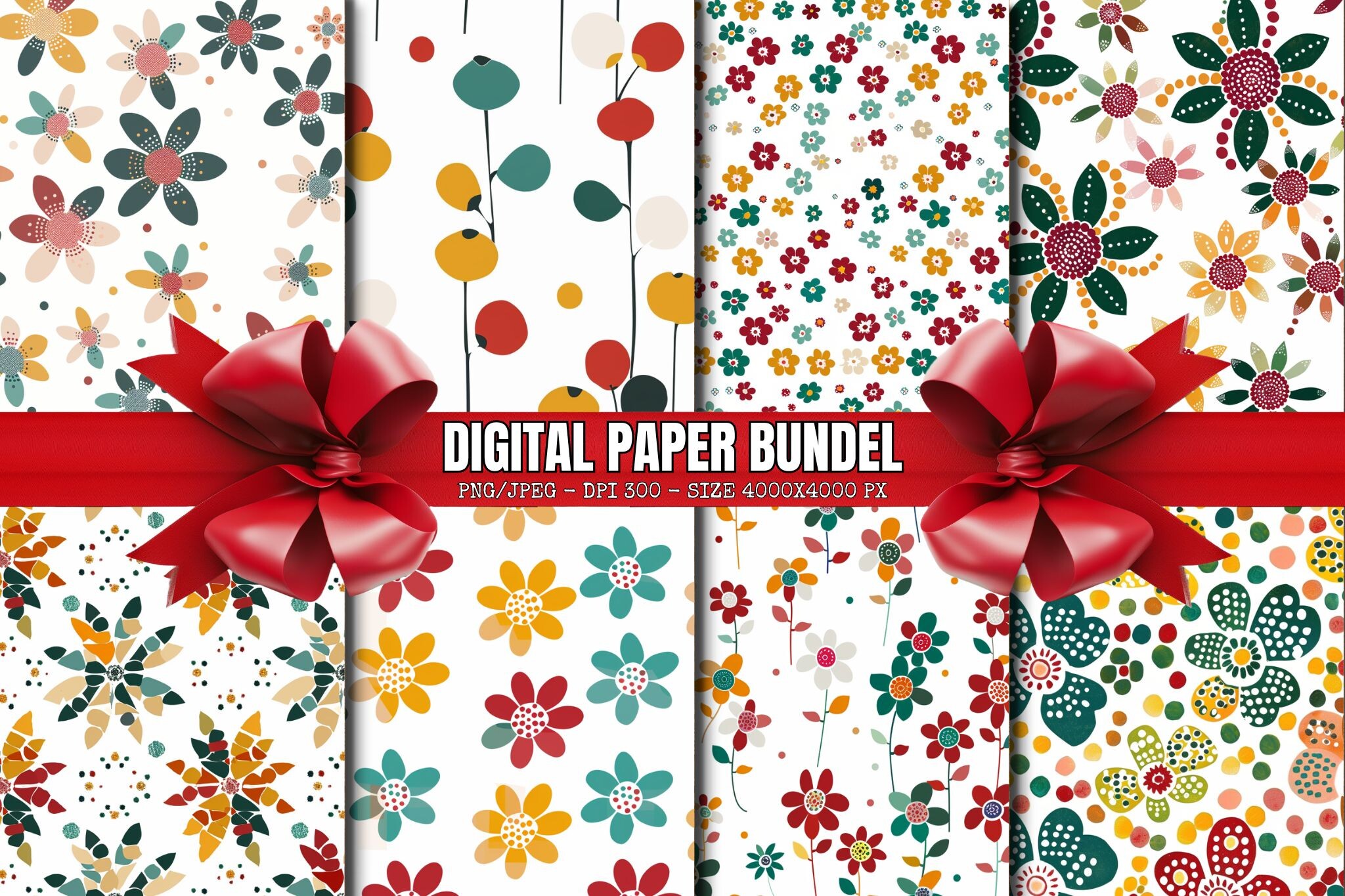 Daisy Flower Digital Paper Graphic by craftsmaker · Creative Fabrica