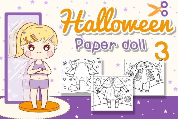 Halloween Paper Dolls 3- Craft for Kids Graphic by Cutie Kids Art ...
