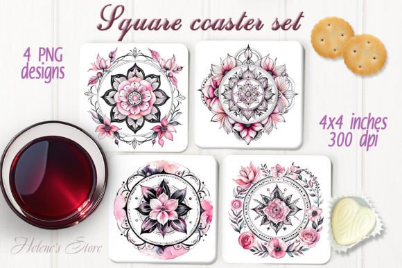 Spring Flowers Mug Wrap Sublimation Set Graphic by Helene's store ...