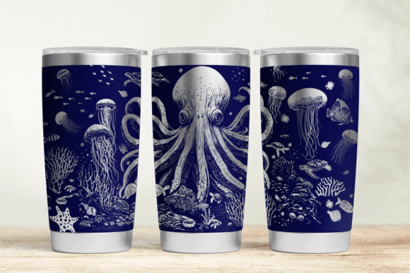 Octopus 20oz 30oz Laser Tumbler Wrap SVG Graphic by Think Plus Tumbler ...