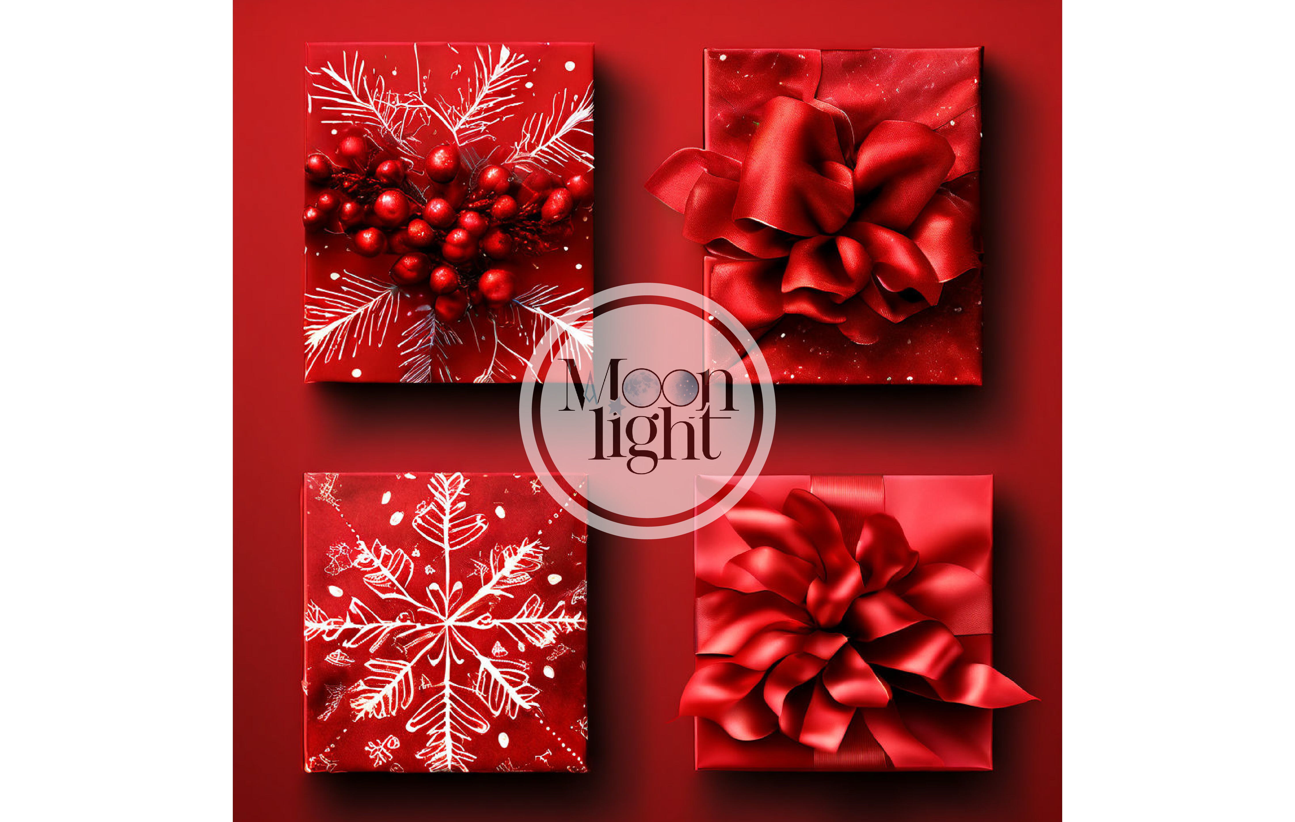 Red Christmas Digital Paper Pack 49 Graphic by moonlight craft ...