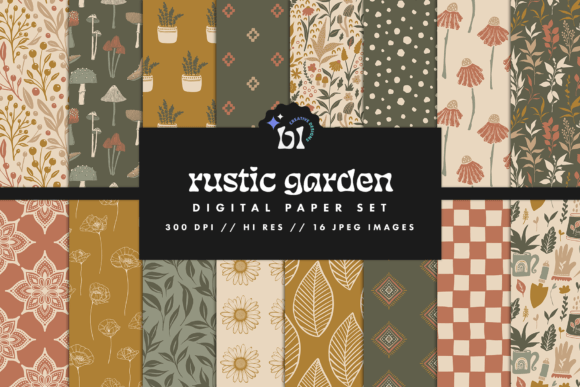 Rustic Garden Digital Paper Set Graphic by BrandiLeaDesigns · Creative ...