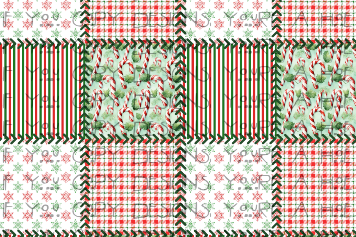 Seamless Patchwork Christmas Pattern Graphic by Mi Sew Cute Graphics ...