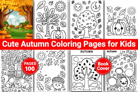 Cute Autumn Coloring Pages for Kids Graphic by best_designs · Creative ...