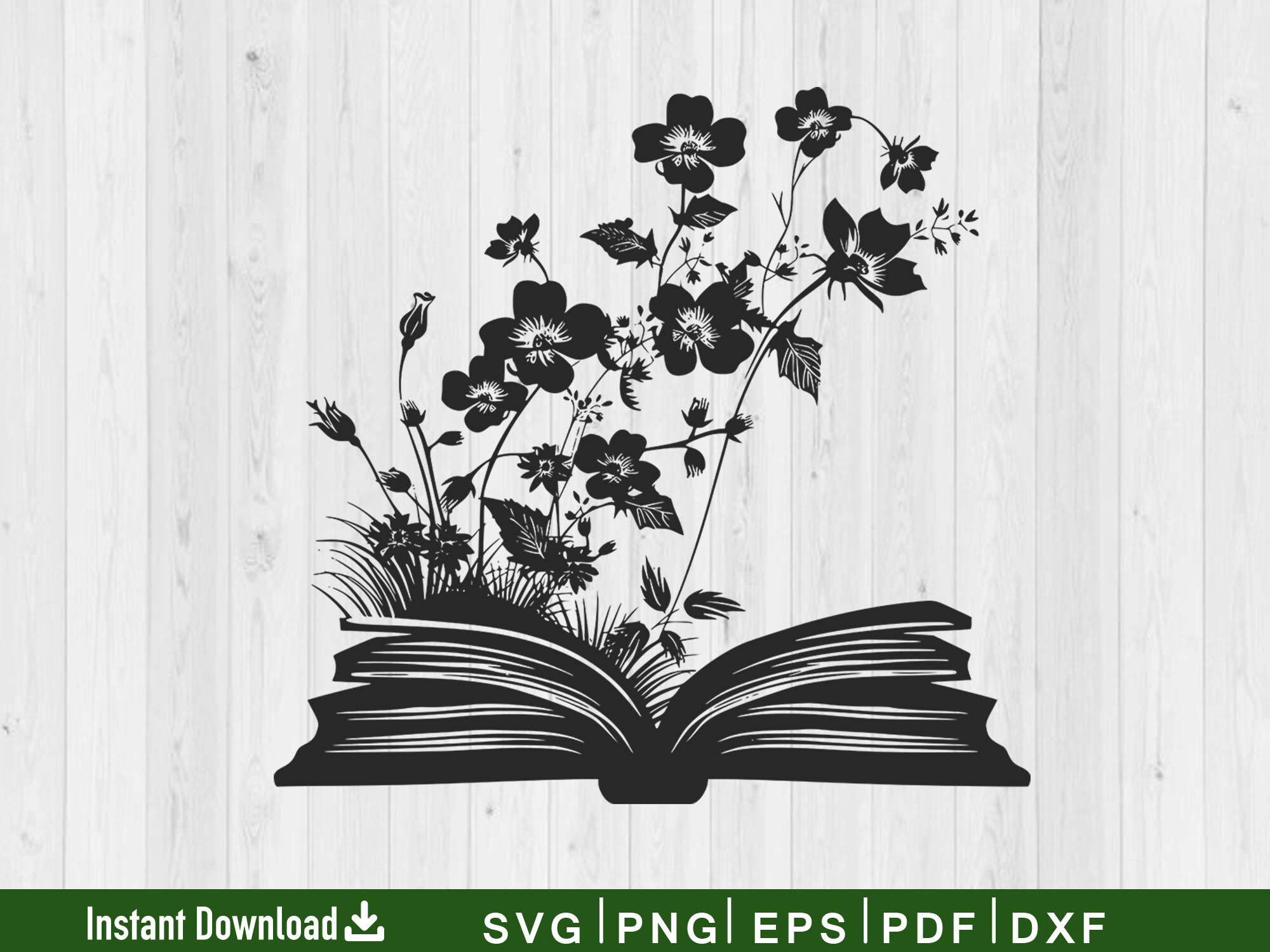 Book SVG Design, Book with Flowers Svg Graphic by shikharay410 ...
