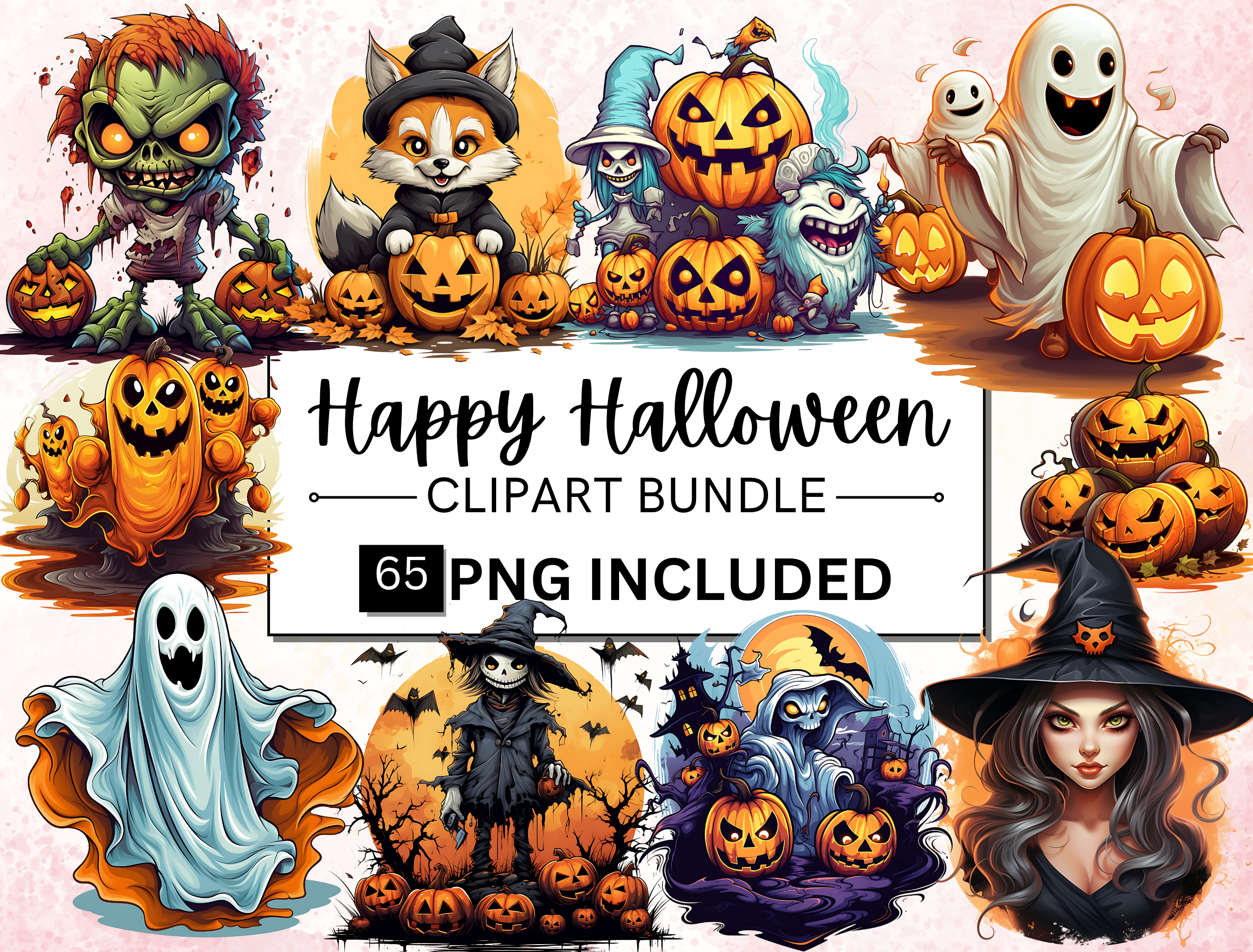 Happy Halloween PNG Clipart Bundle Graphic by DigiDreamWorld · Creative ...