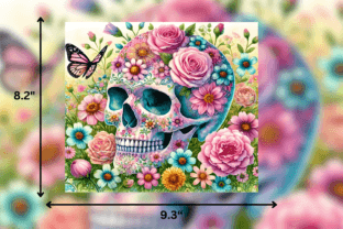 Floral Skull Tumbler Wrap Bundle, Flower Graphic by stefdesigns ...