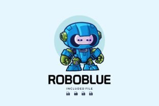 Blue Robot Mascot Cartoon Vector Graphic by bondan80.bw · Creative Fabrica
