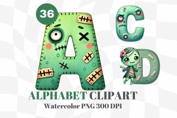 Halloween Alphabet Watercolor Clipart Graphic by narchshop · Creative ...