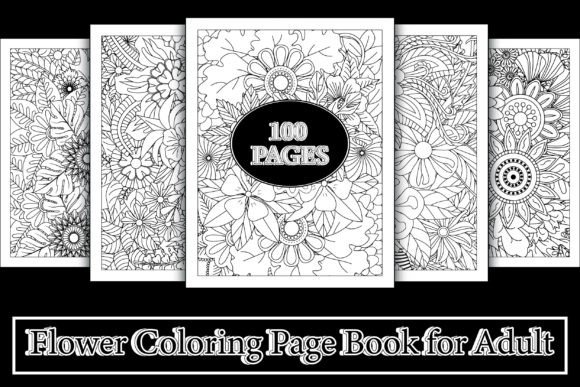 50 Flower Coloring Page Book for Adults Graphic by DESIGEN HOME ...
