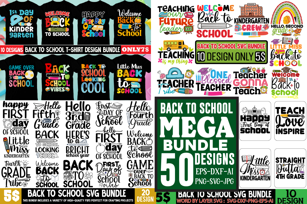 Back to School Mega SVG Quotes Bundle Graphic by Lima Creative ...