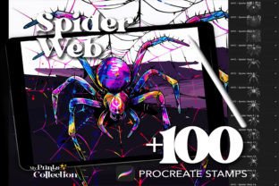 100+ Procreate Spider Web Stamps Graphic by myprintscollection ...
