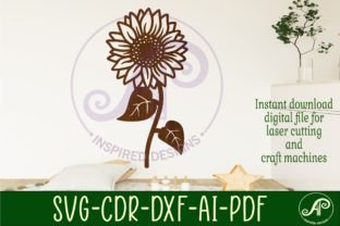 Sunflower Flower Wall Sign Svg Laser Cut · Creative Fabrica