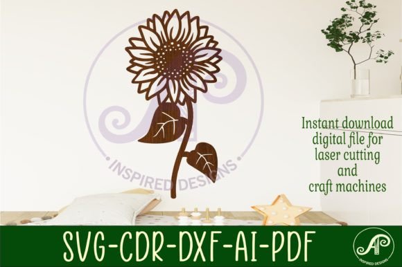 Sunflower Flower Wall Sign Svg Laser Cut · Creative Fabrica