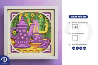 Tea Party 3D Shadow Box · Creative Fabrica
