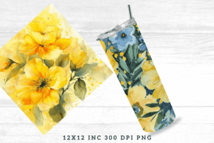 Yellow Floral Digital Paper Bundle Graphic by Regulrcrative · Creative ...