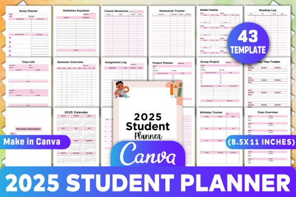 2025 Student Planner Graphic by KDP GRAVITY · Creative Fabrica