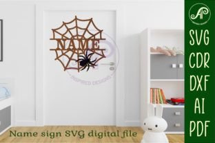 Spider Web Name Sign Svg Laser Cut File · Creative Fabrica