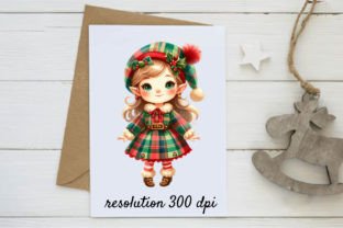 Watercolor Christmas Little Girl Clipart Graphic by SinaCreation ...