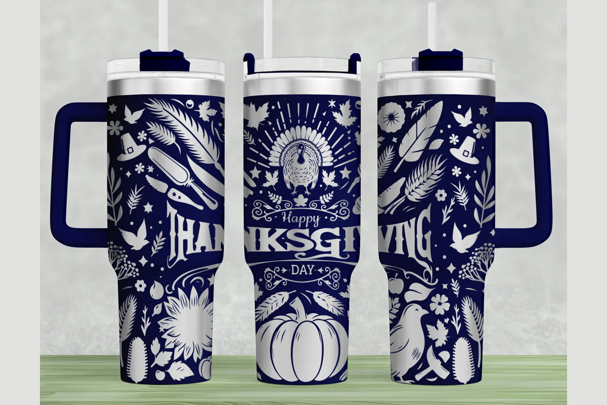 Thanksgiving 40oz Laser Wrap SVG Graphic by Think Plus Tumbler ...