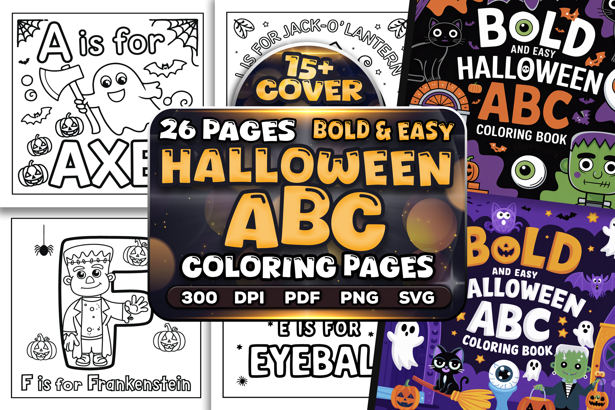 Halloween ABC Alphabet Coloring Pages Graphic by Craftsbeefy · Creative ...