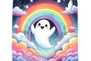 🌈 a Ghost Floating Through a Sky Filled Grafica di clipartguru ...
