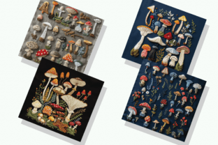 Fantasy Mushroom Digital Paper Bundle Graphic by Regulrcrative ...