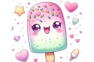 🌸 a Kawaii Popsicle with Sprinkles Gráfico por Creativeguru · Creative ...