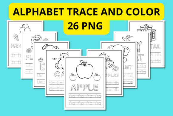 ALPHABET TRACE and COLOR Graphic by wassila design · Creative Fabrica