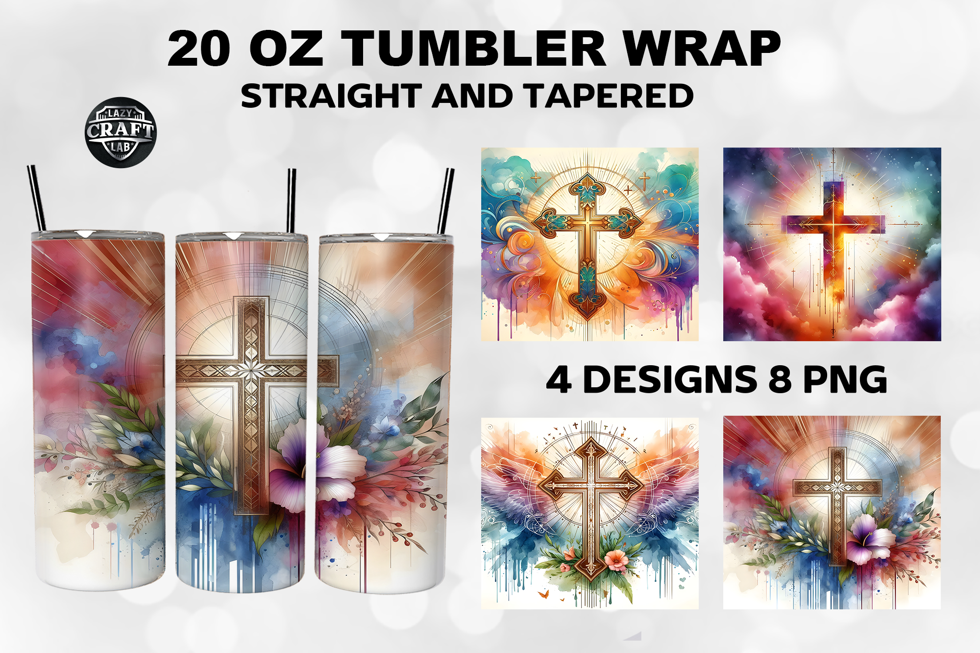 Christian Cross Tumbler Wrap Sublimation Graphic by LazyCraftlab ...
