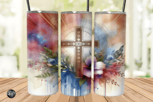 Christian Cross Tumbler Wrap Sublimation Graphic by LazyCraftlab ...