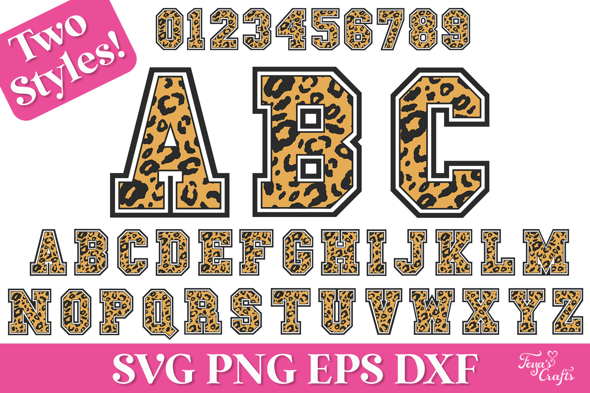 Leopard Print SVG Alphabet and Numbers Graphic by Anastasia Feya ...
