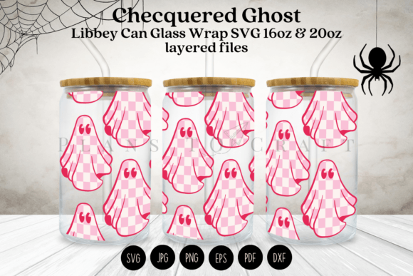 Checquered Ghost Libbey Glass Can Wrap Graphic by planstocraft ...