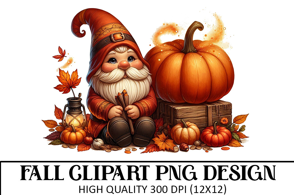 Fall Gnome Clipart Design - PNG File Graphic by crative8112 · Creative ...