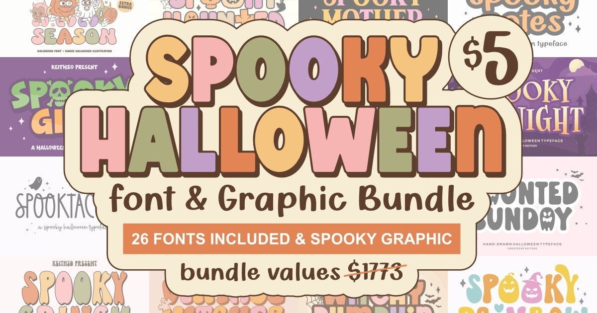 Spooky Halloween Font and Graphic Bundle Bundle · Creative Fabrica