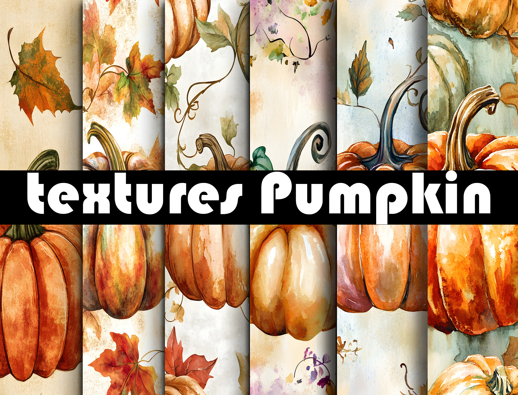 Vintage Pumpkin Digital Paper Graphic by Attractions Artist · Creative ...