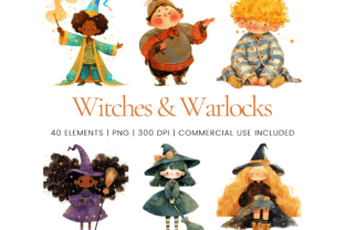 Witches & Warlocks Clipart Bundle Graphic by Ikota Design · Creative ...