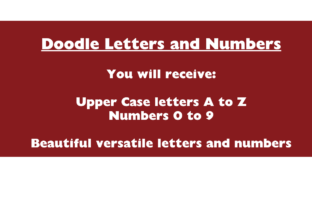 Red Glitter Doodle Alphabet Numbers Graphic by Rosey Designs Galore ...