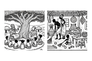 Africa Village Coloring Pages Graphic by purplepalette · Creative Fabrica