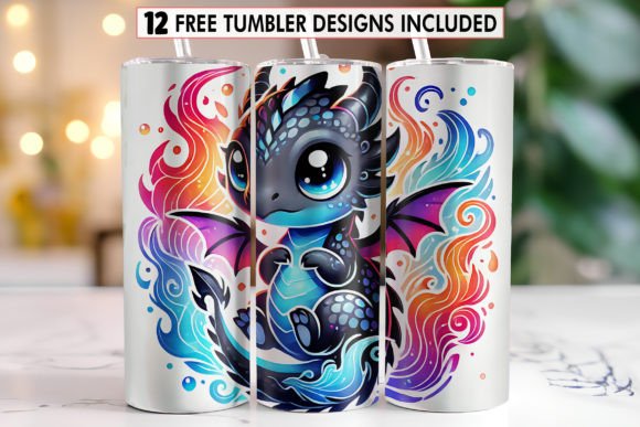 Dragon Baby Tumbler Wrap Sublimation Graphic by TheBundleStore381 ...