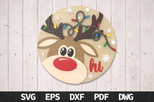 Reindeer Merry Christmas Sign Laser Cut · Creative Fabrica