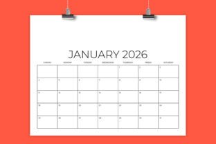 2026 8.5x11 Inch Blank Calendar Template Graphic by Running With Foxes ...