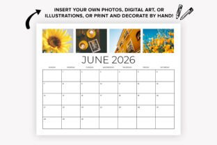 2026 8.5x11 Inch Blank Calendar Template Graphic by Running With Foxes ...
