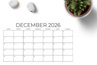 2026 8.5x11 Inch Blank Calendar Template Graphic by Running With Foxes ...