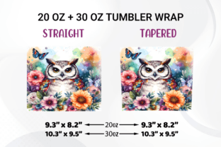 Watercolor Owl Tumbler Wrap 20oz Skinny Graphic by LazyCraftlab ...