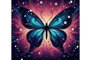 🦋 Butterfly with Galaxy Wings Illustration par kulturrno · Creative Fabrica
