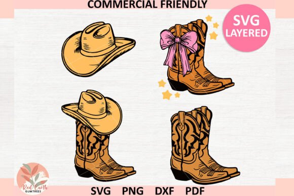 491 Cowgirl Boots Svg Designs & Graphics