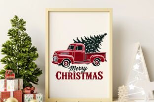 Retro Car with Christmas Tree Clipart Graphic by Nicolle's Colorful Art ...